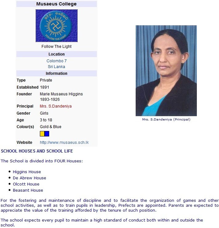 Schools in Sri Lanka: Musaeus College