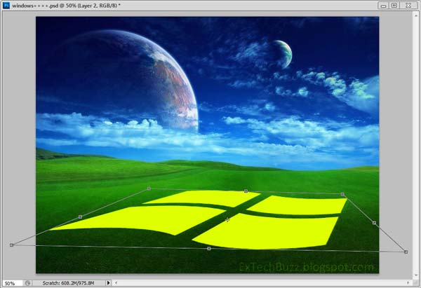 Glowing Windows Logo Effect in Field | Photoshop Tutorial - DIMPOST