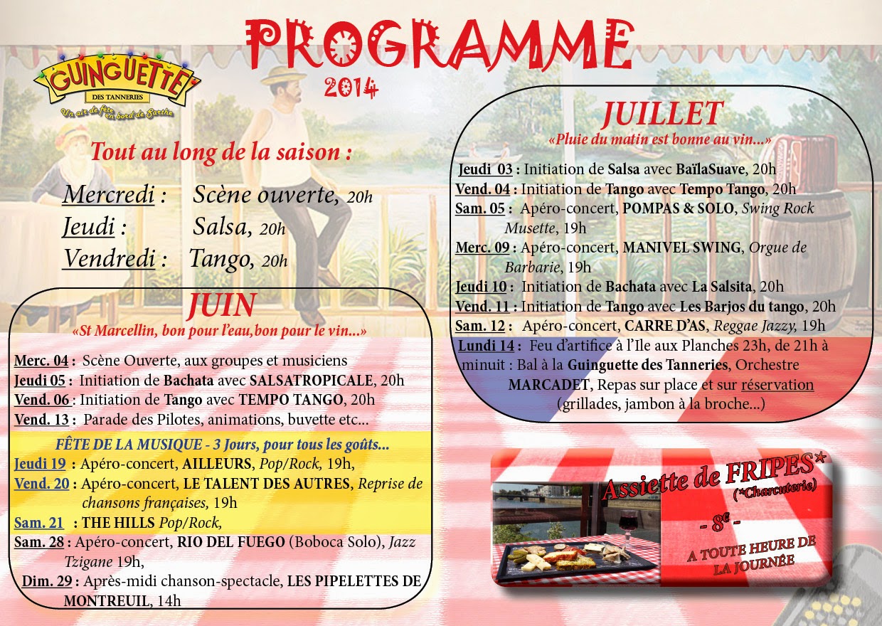 Guinguette du Mans: Le Programme de la Guinguette à jour est là...