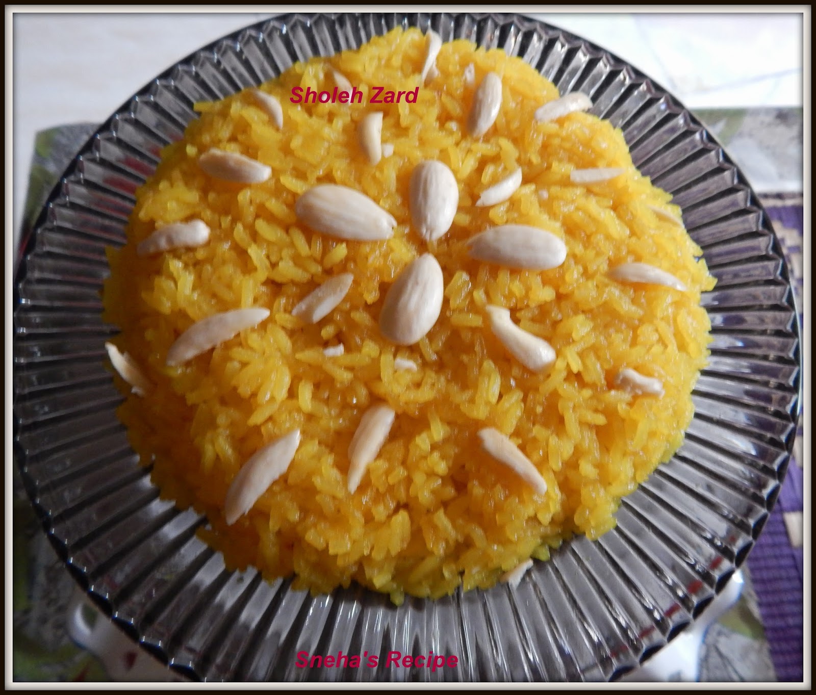 Sholeh Zard – Persian Rice Pudding - Sneha's Recipe