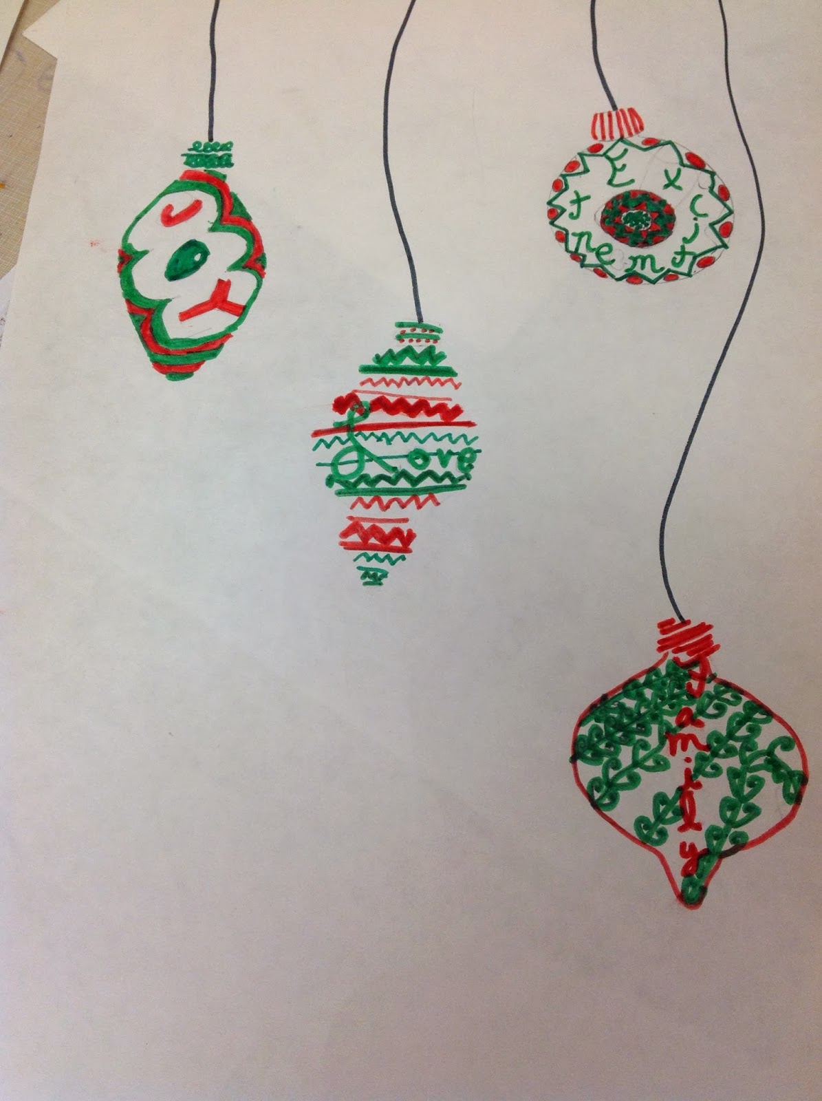 Miss Arty Pants: Christmas Ornament Drawing