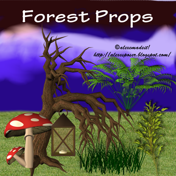 Alexe's Poser toon world: The Seven Dwarfs + Forest Props
