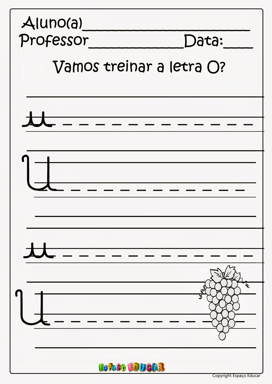 CALIGRAFIA DA VOGAL U-ESPAÇO EDUCAR