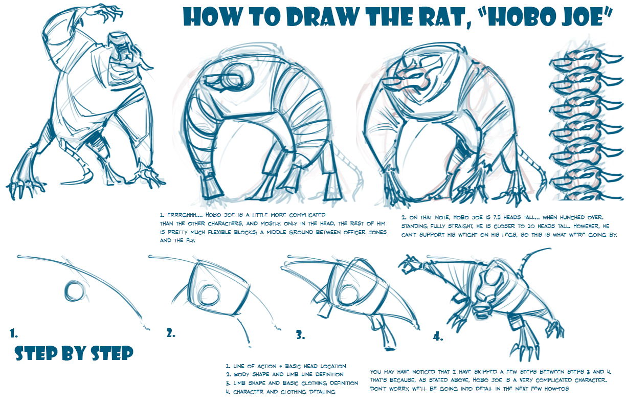 The Crimson Fly: SPOILER WARNING: How to draw Hobo Joe, the rat