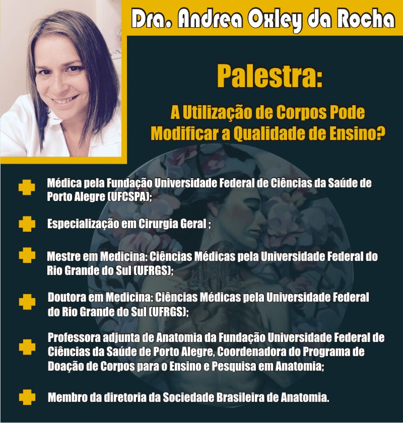 I Simpósio de Anatomia Humana : Palestrante Dra. Andrea Oxley da Rocha.