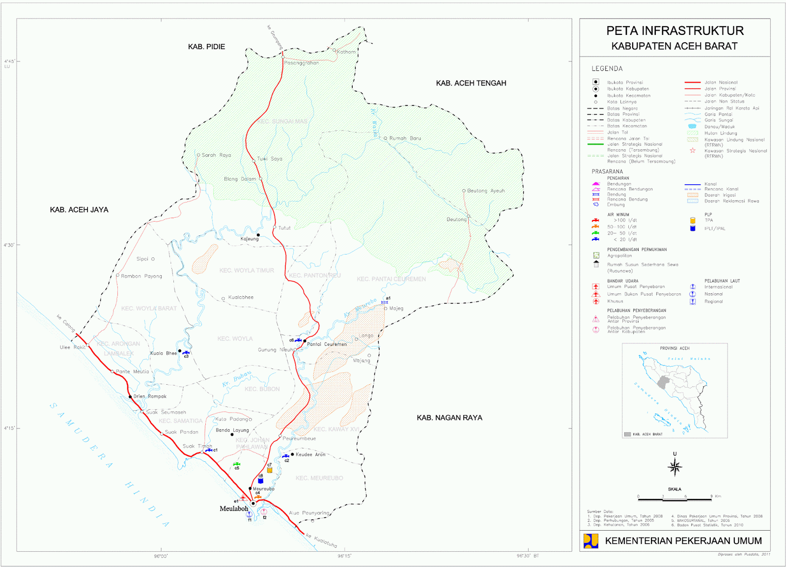 Peta Kota: Peta Kabupaten Aceh Barat