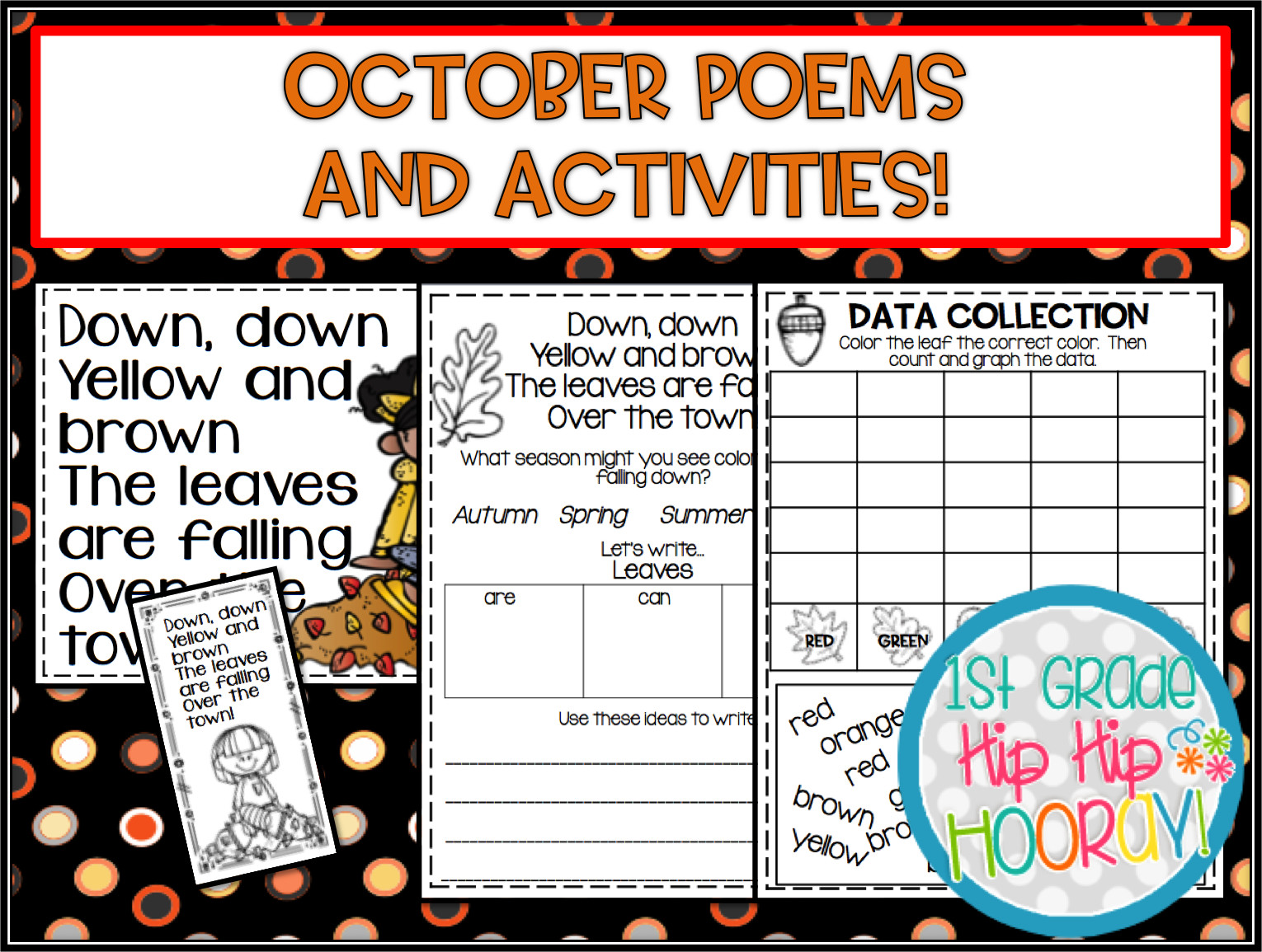1st Grade Hip Hip Hooray!: October Poems