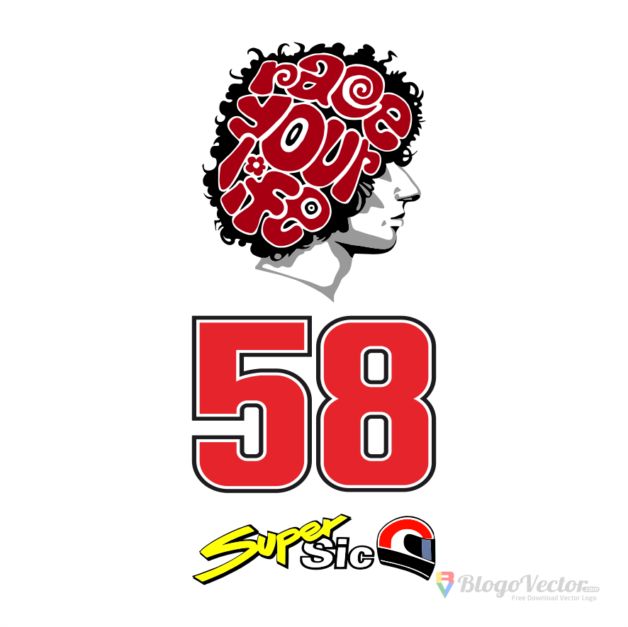 Marco Simoncelli #58 Logo vector (.cdr) - BlogoVector