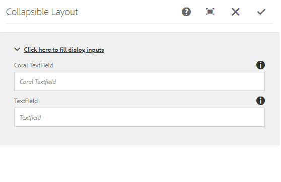 Touch UI Dialog - Collapsible Layout