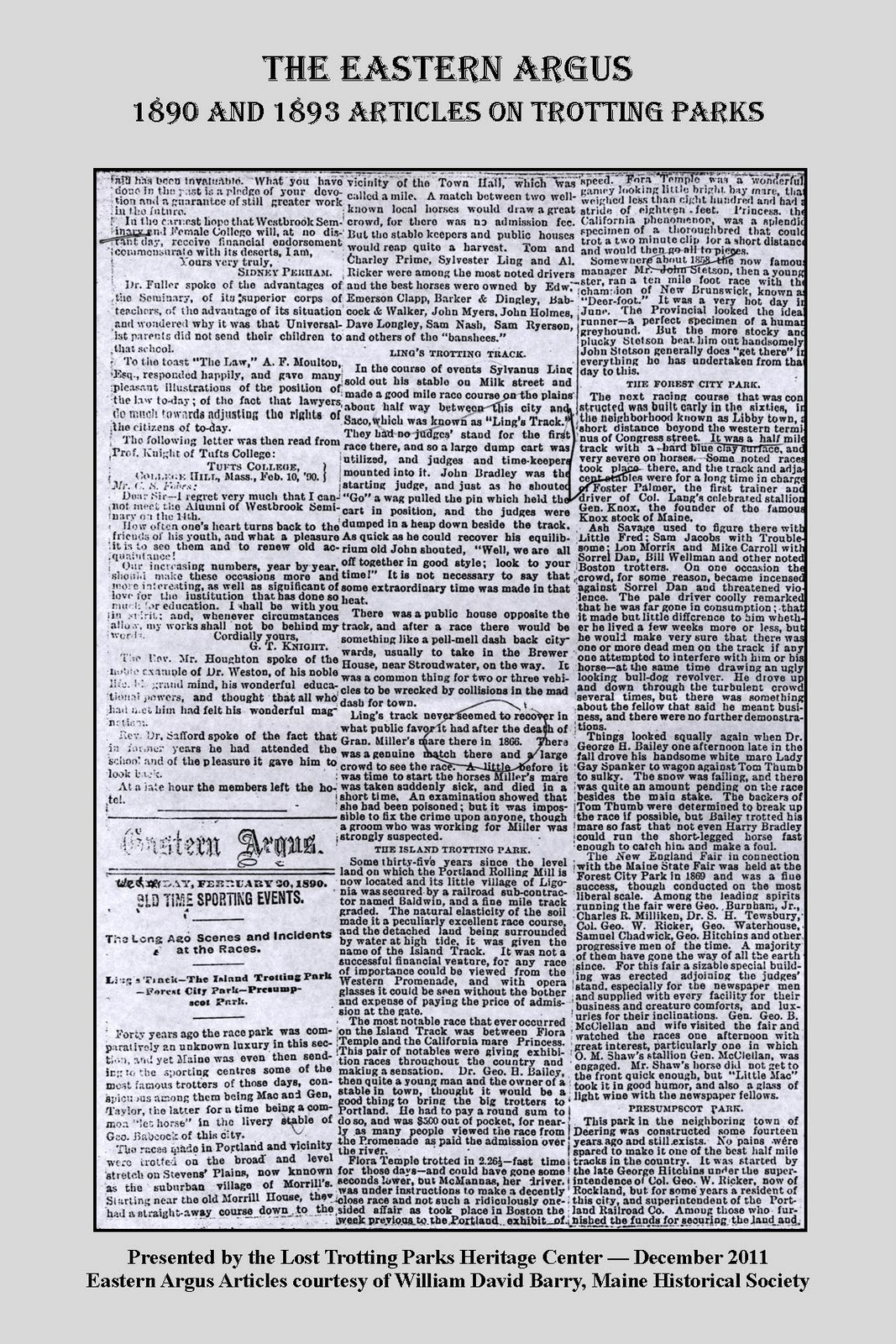 The Lost Trotting Parks Heritage Center -- Storyboard Archives: 1890 ...