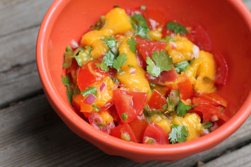 A Less Processed Life: What's On the Side: Fresh Mango-Tomato Salsa