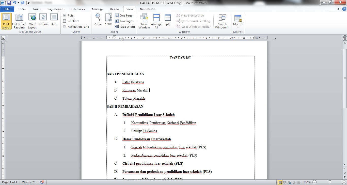 Ranov Putra: CARA MEMBUAT DAFTAR ISI RAPI, BAIK DAN BENAR