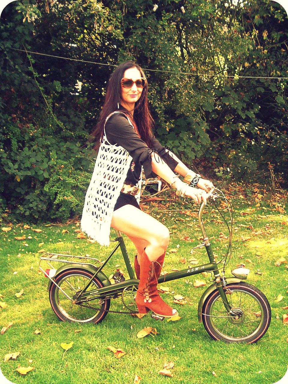 Vintage Vixen Riding Along On My Push Bike Honey