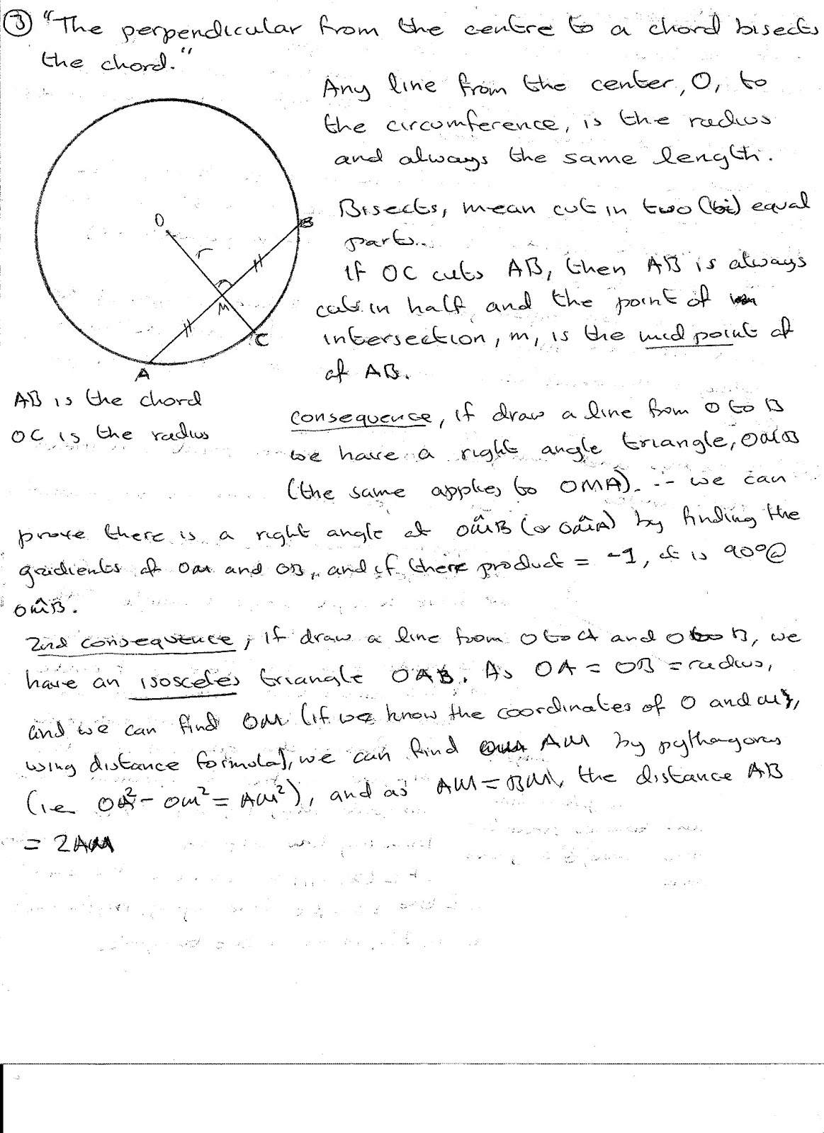 A Level Maths Notes: Coordinate Geometry - Circles