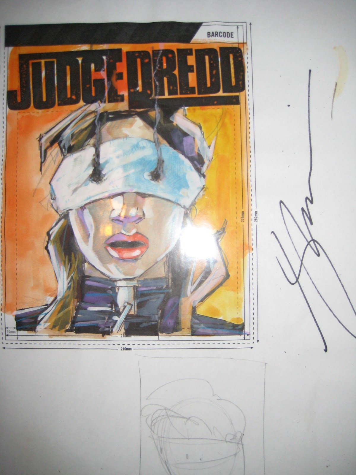 The Word: Boceto de Simon Davis para Judge Dredd Megazine.