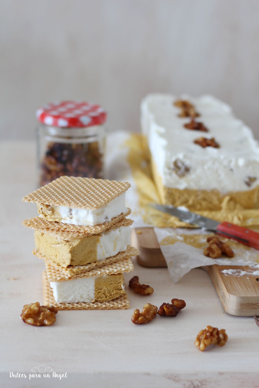 Dulces para un Angel: Helado corte de nata con nueces y toffee (sin ...