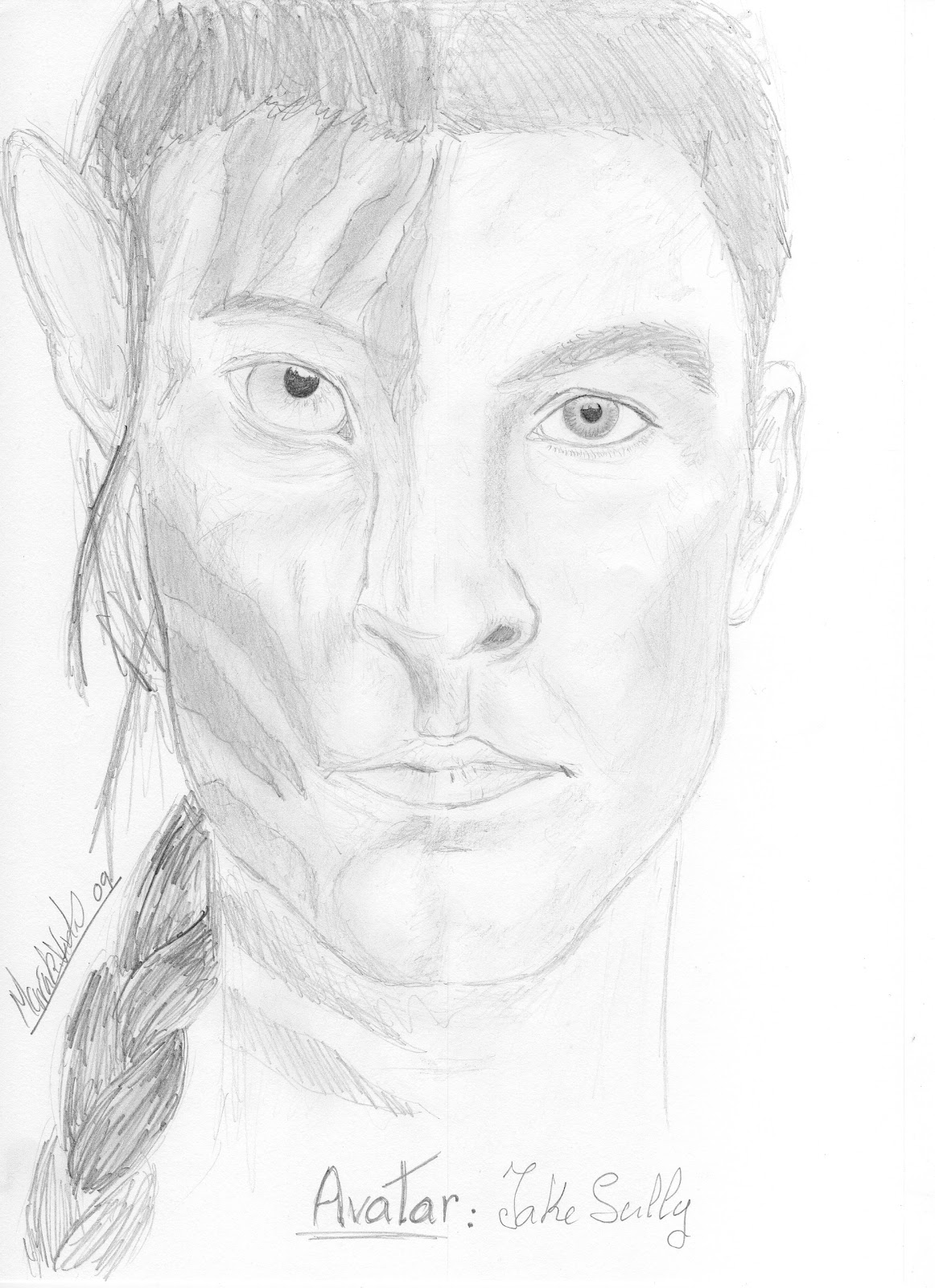Drawings and sketches while studying: Avatar - Jake Sully (Sam Worthington)