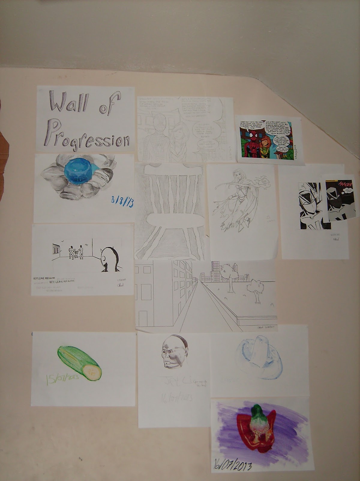 Chris' Painting/Drawing Blog: Wall of Progression Update