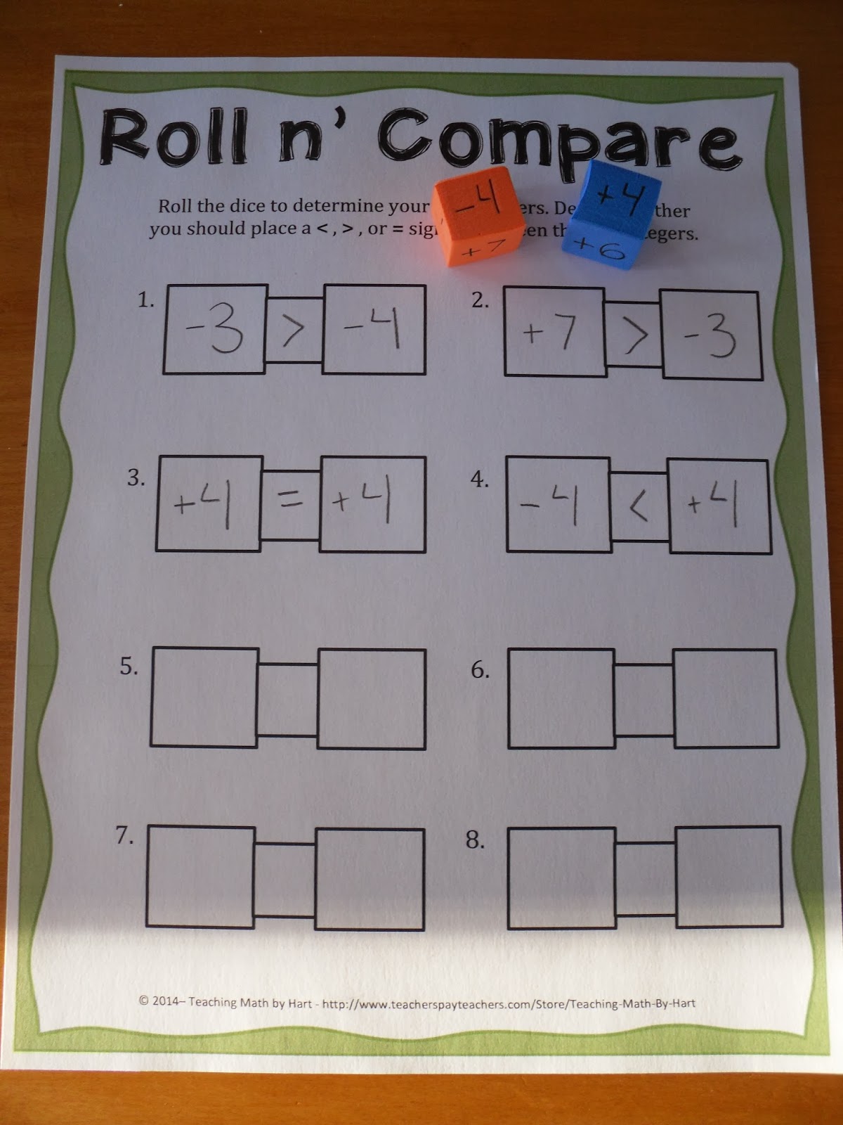 Teaching Math by Hart: DIY Dice - Idea #3
