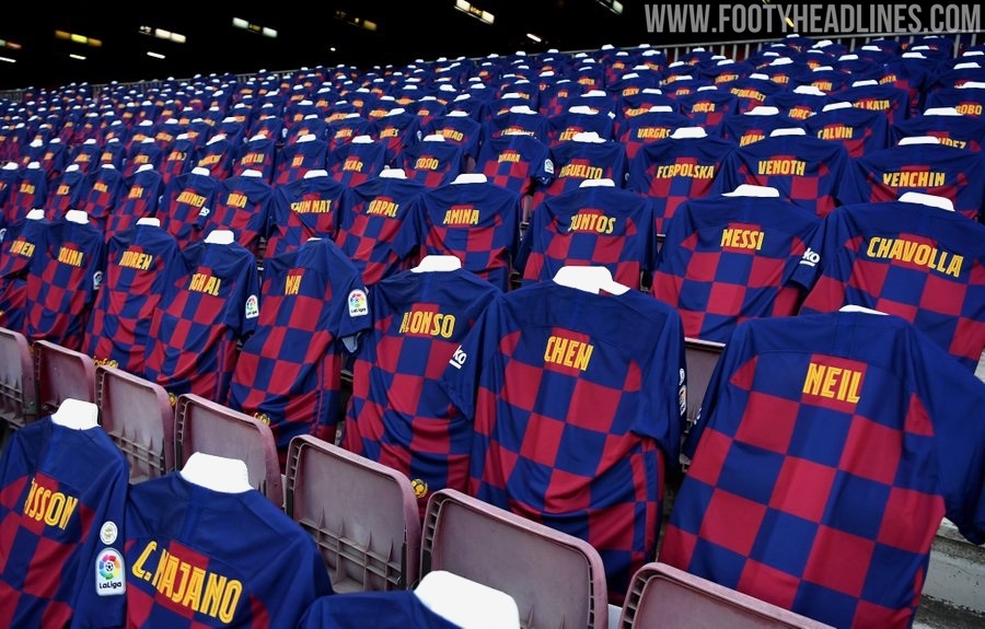 Barcelona Displays Shirts Of Supporters On Seats In Atletico Clash ...