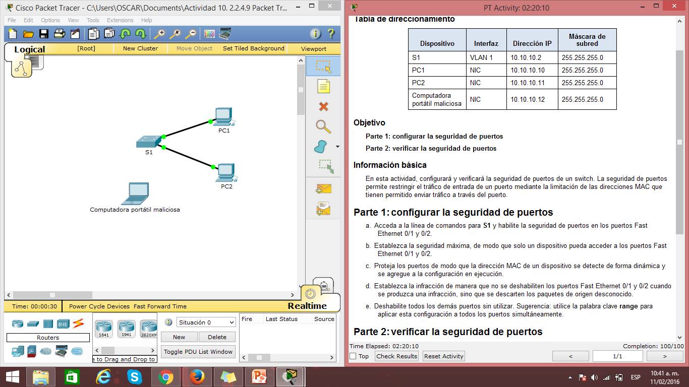 Conmutación y Enrutamíento En Redes De Datos: 10. Configurar seguridad ...