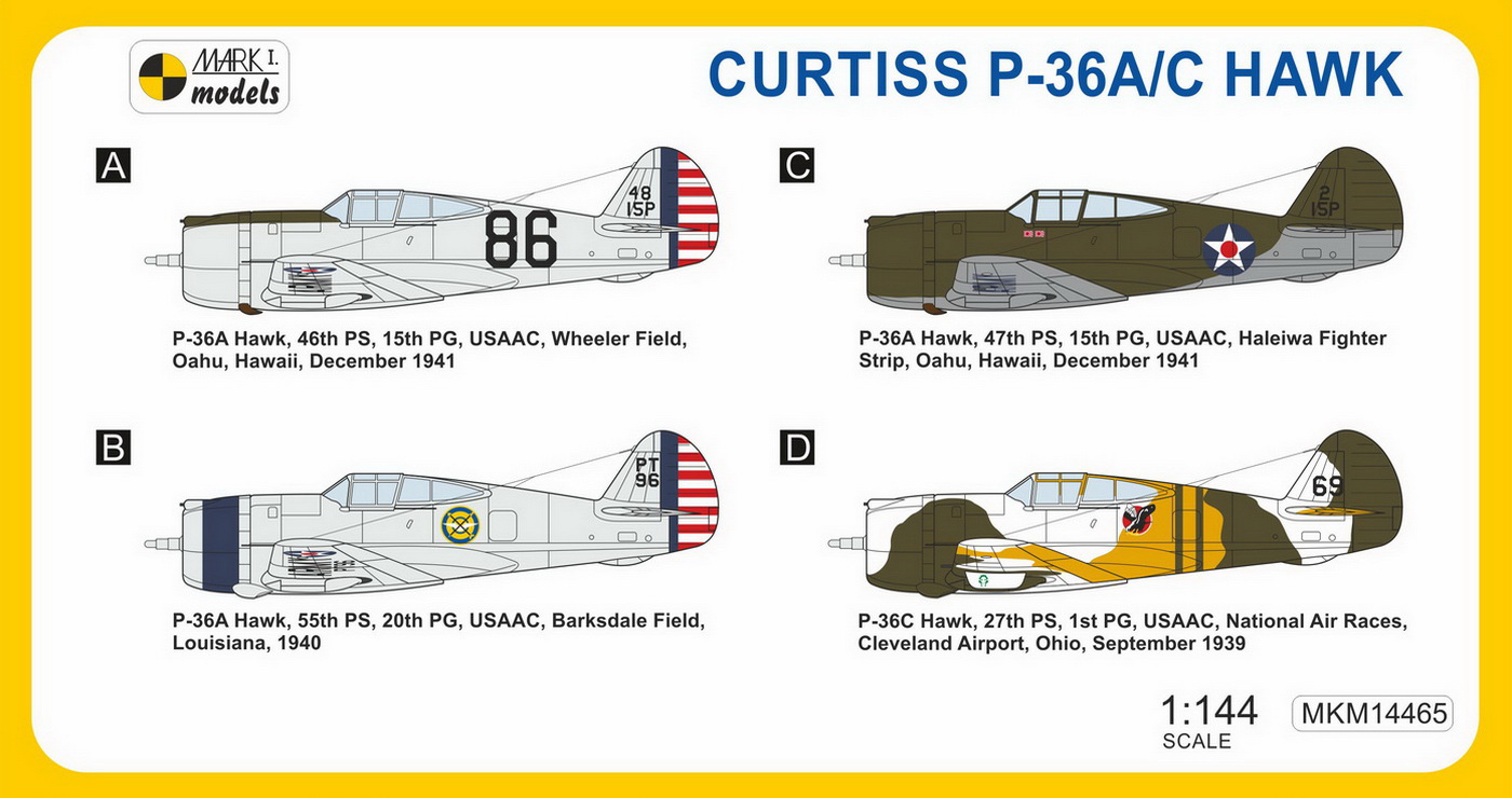 Kampfgruppe 1/144: 1/144 Curtis P-36A/C, H-75, Mohawk III - by Mark I