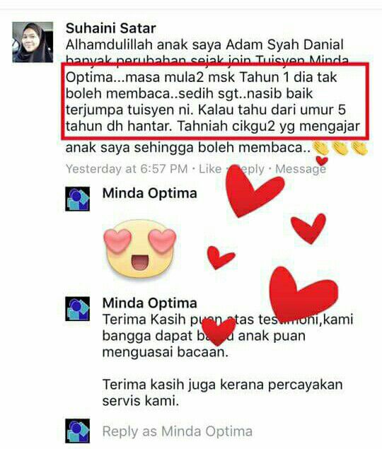 Minda Optima: KELAS BELAJAR MEMBACA MINDA OPTIMA