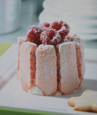 Rose and raspberry mini-charlotte