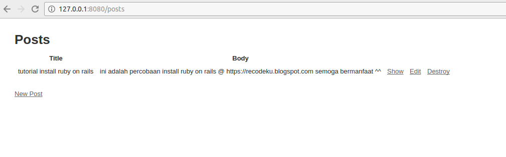 Tutorial Install Ruby on Rails dan PostgreSQL di Ubuntu 16.04