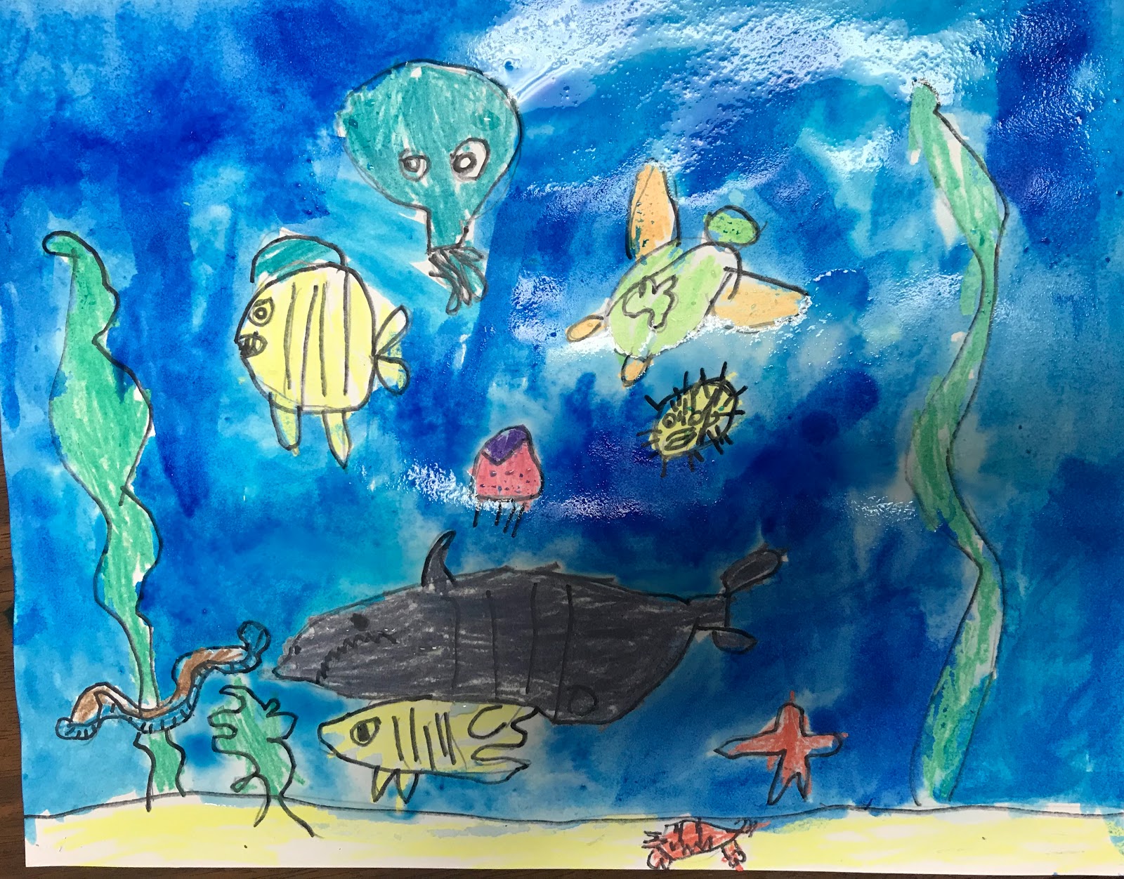 Elements of the Art Room: 1st grade ocean scenes