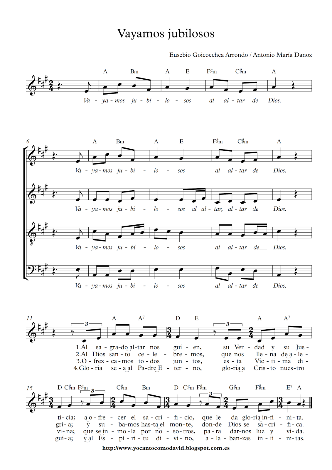 Vayamos jubilosos | Yo canto como David