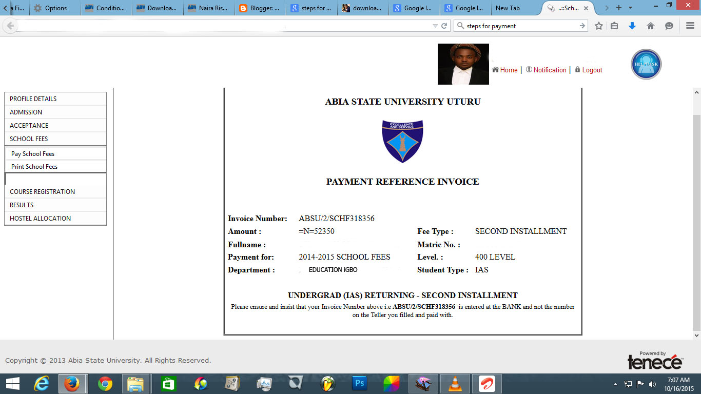 Steps In Paying Absu School Fees - welcome to Absu Vila|Absu No 1 Gist ...