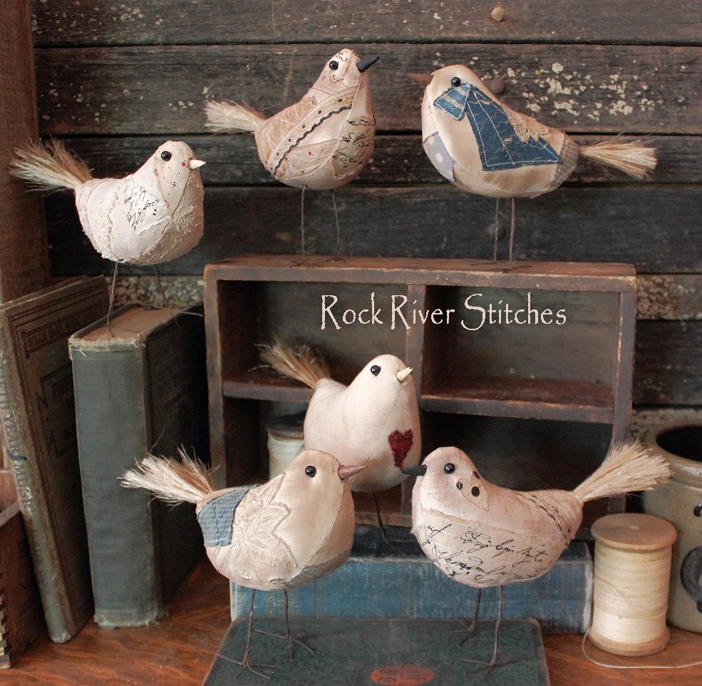 Rock River Stitches: *New* Primitive Scrappy Birds!