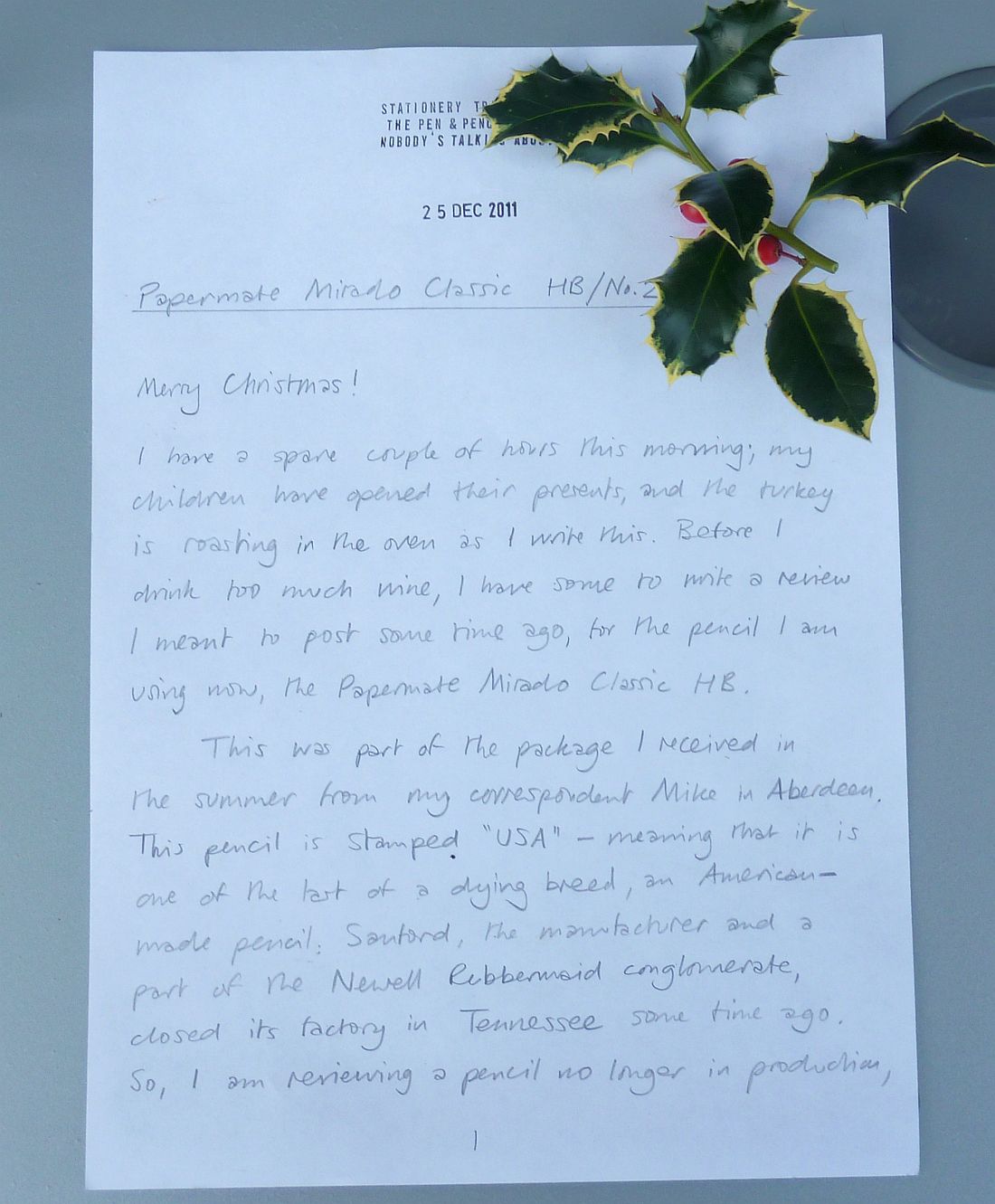 Stationery Traffic: Papermate Mirado Classic HB/No.2 Pencil