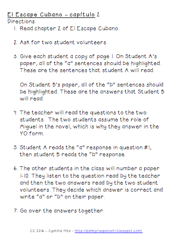 Teaching Spanish w/ Comprehensible Input: El Escape Cubano, chapters 1-5