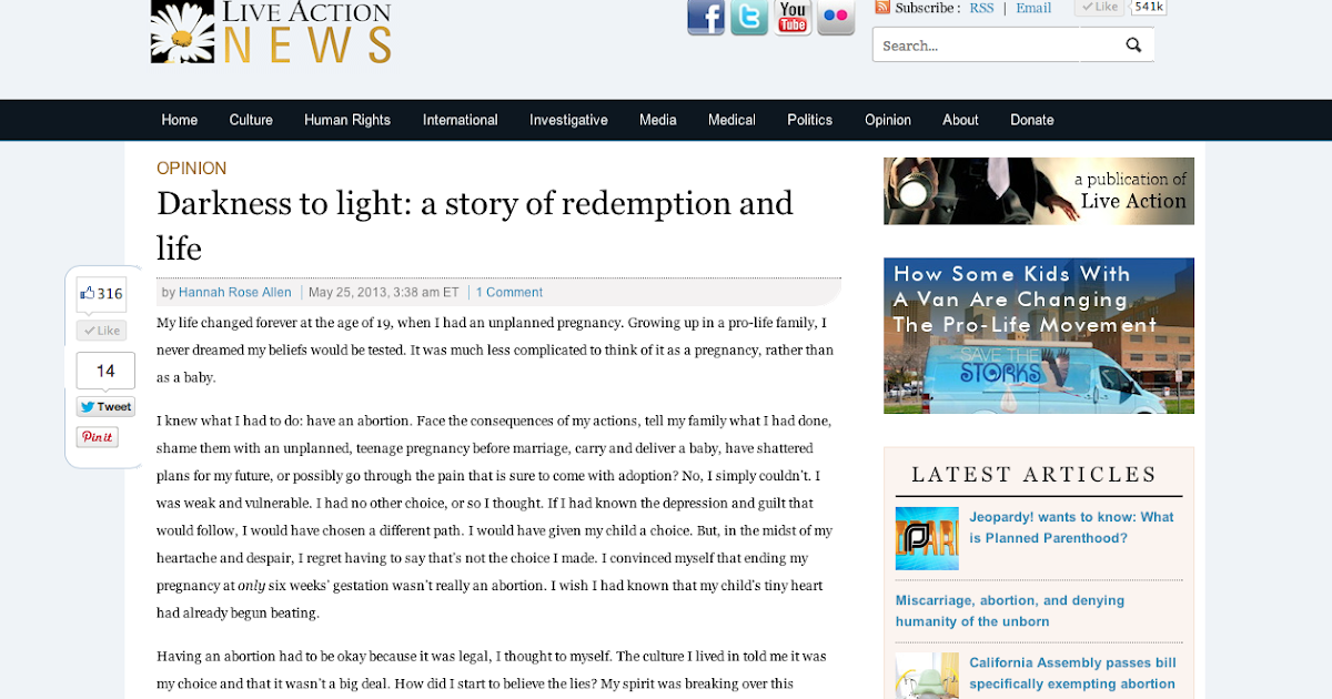 Rose and Her Lily: My article is on Live Action News, LifeNews ...