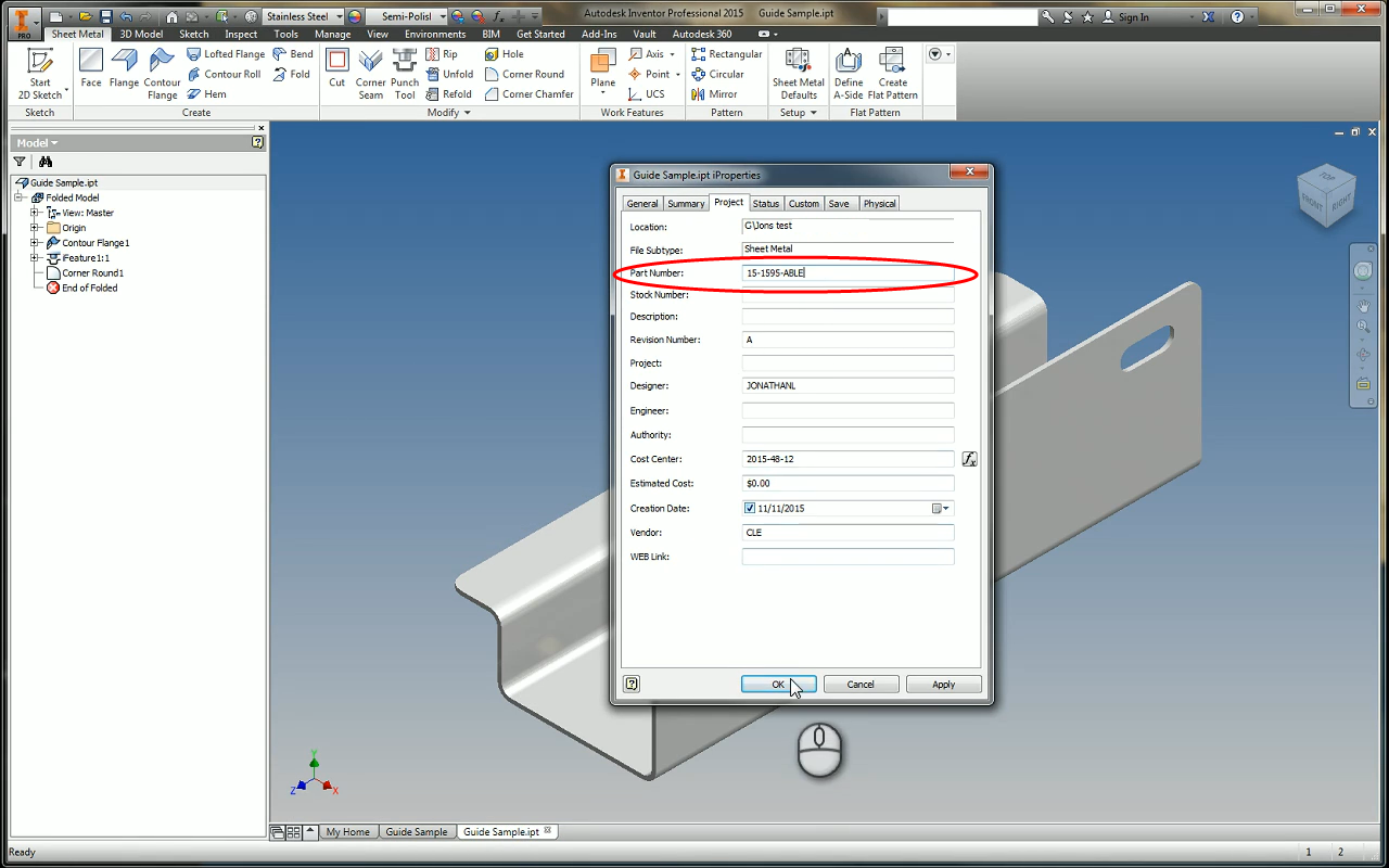 Once the field is updated, the drawing will read that property from the ...