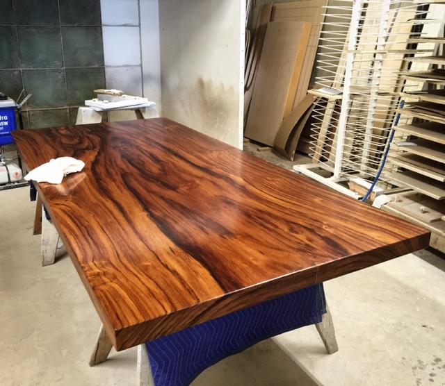 Tropical Exotic Hardwoods: Gorgeous Parota dining table ready for final ...