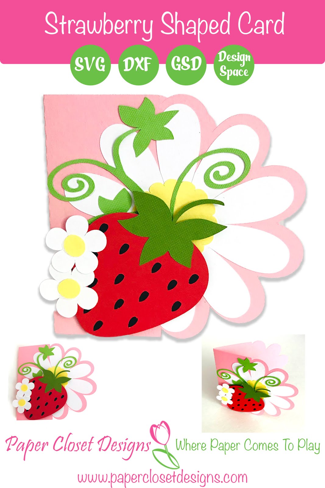 Strawberry Shaped Card - Paper Closet Designs