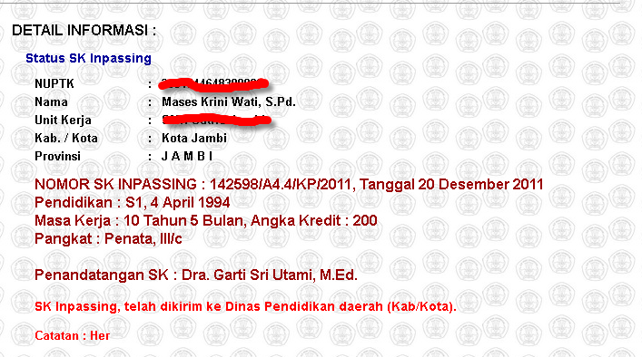 Cara Cek Informasi SK Inpassing Guru Bukan PNS - Berbagi Pengetahuan