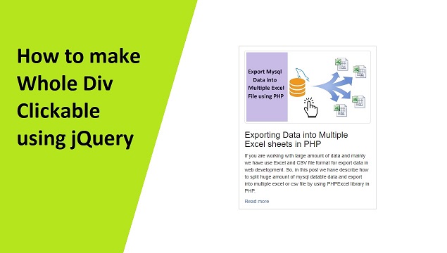 How to Create Entire Div Clickable using jQuery | Webslesson