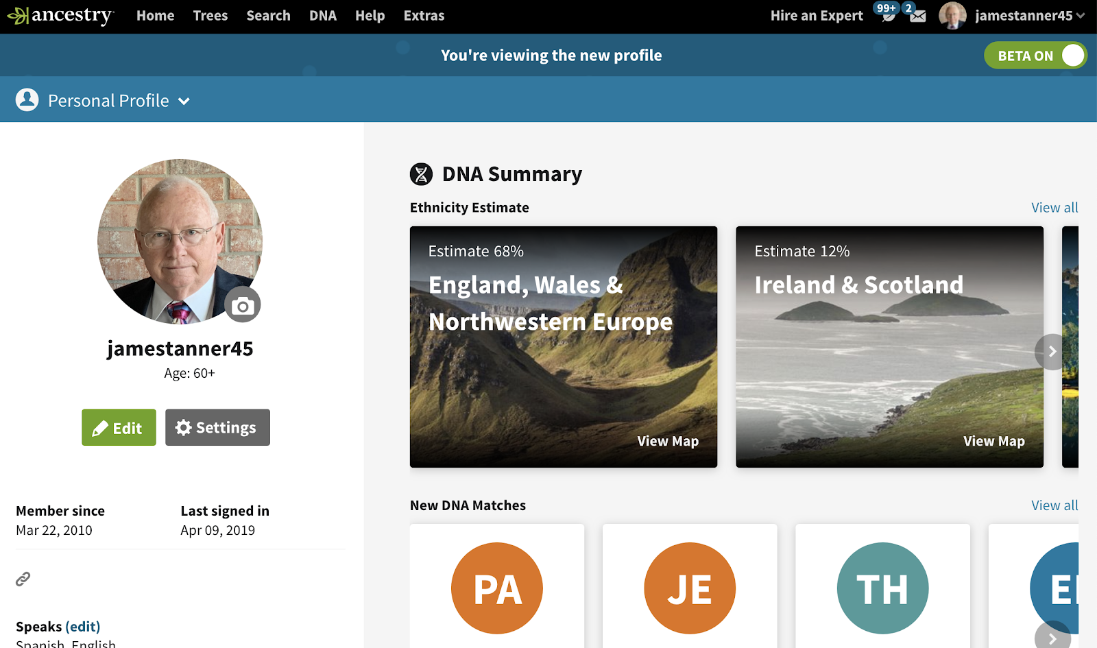Genealogy's Star: New Graphic Profile Pages from Ancestry