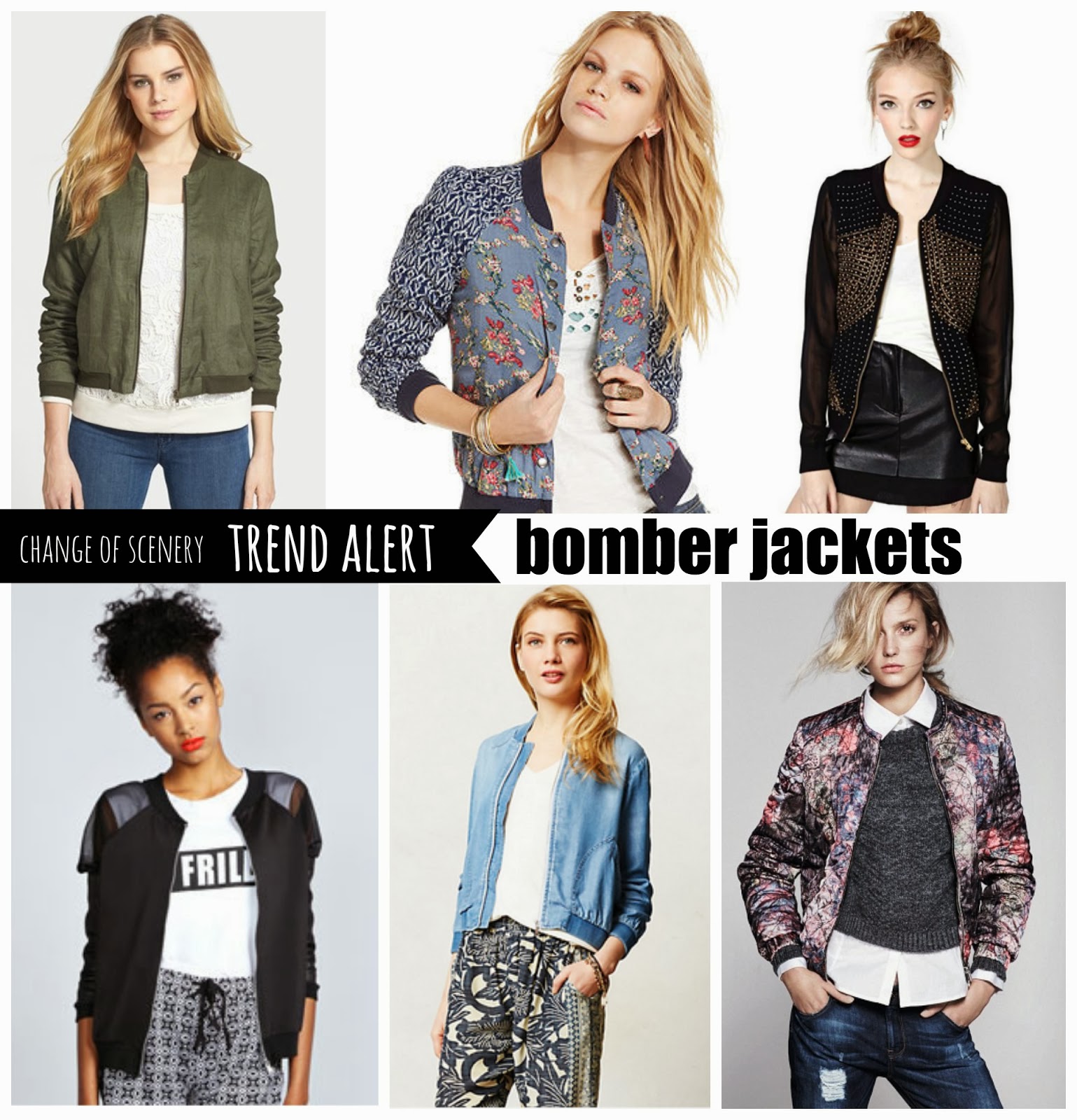 change of scenery: trend alert: bomber jackets.