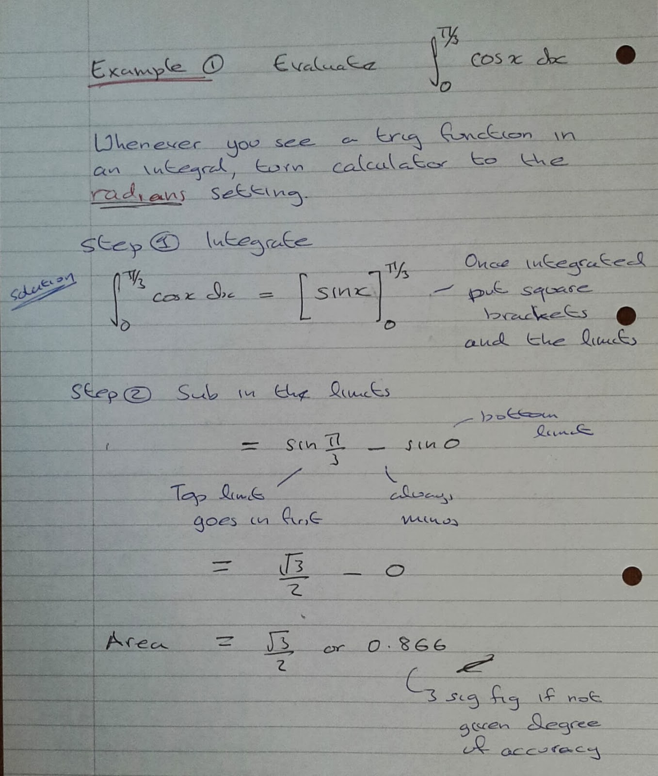 A Level Maths Notes: A2 Integration II: Definite Integration Part 1