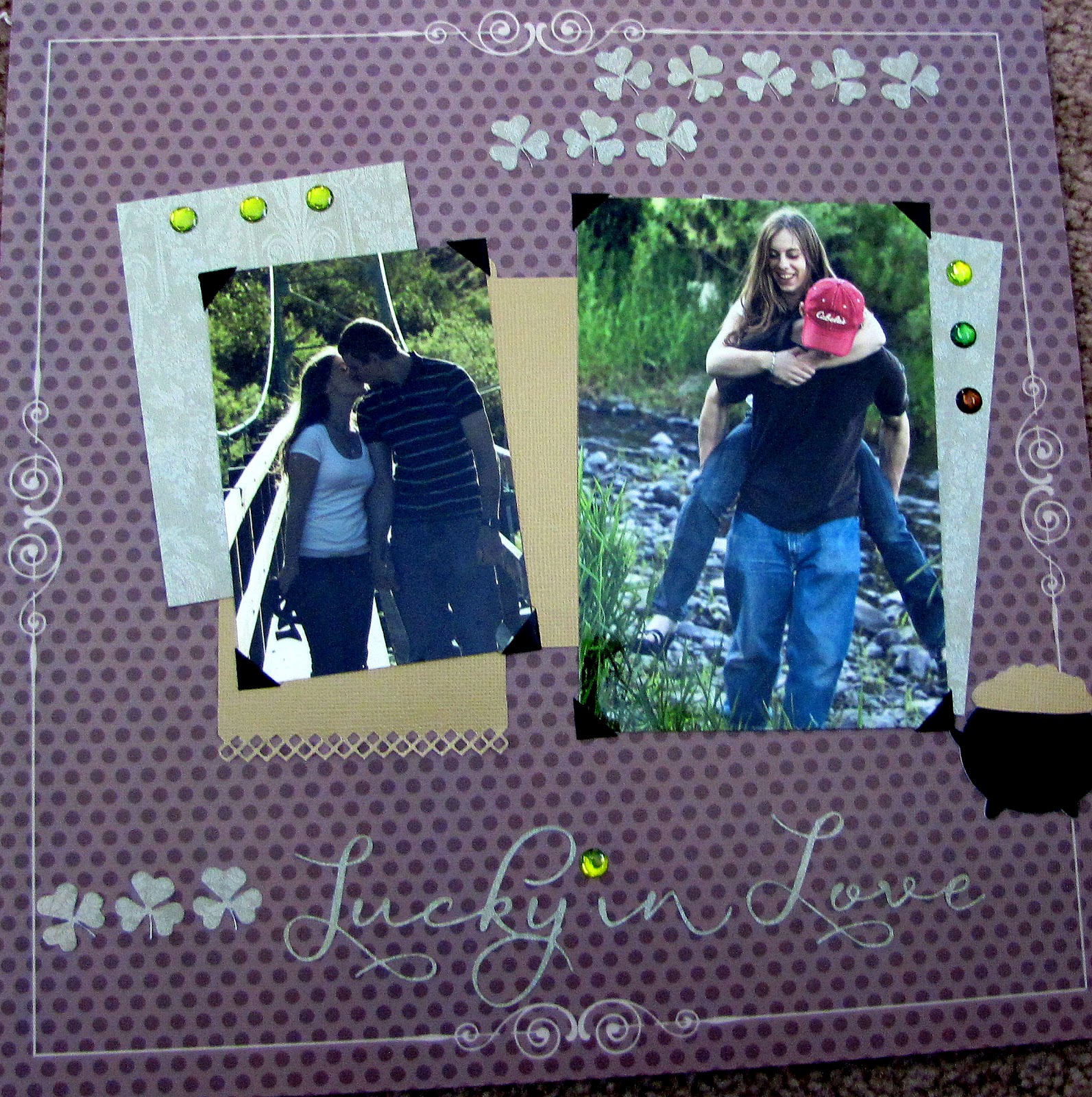 The Country Quail: Lucky in Love Scrapbook Layout