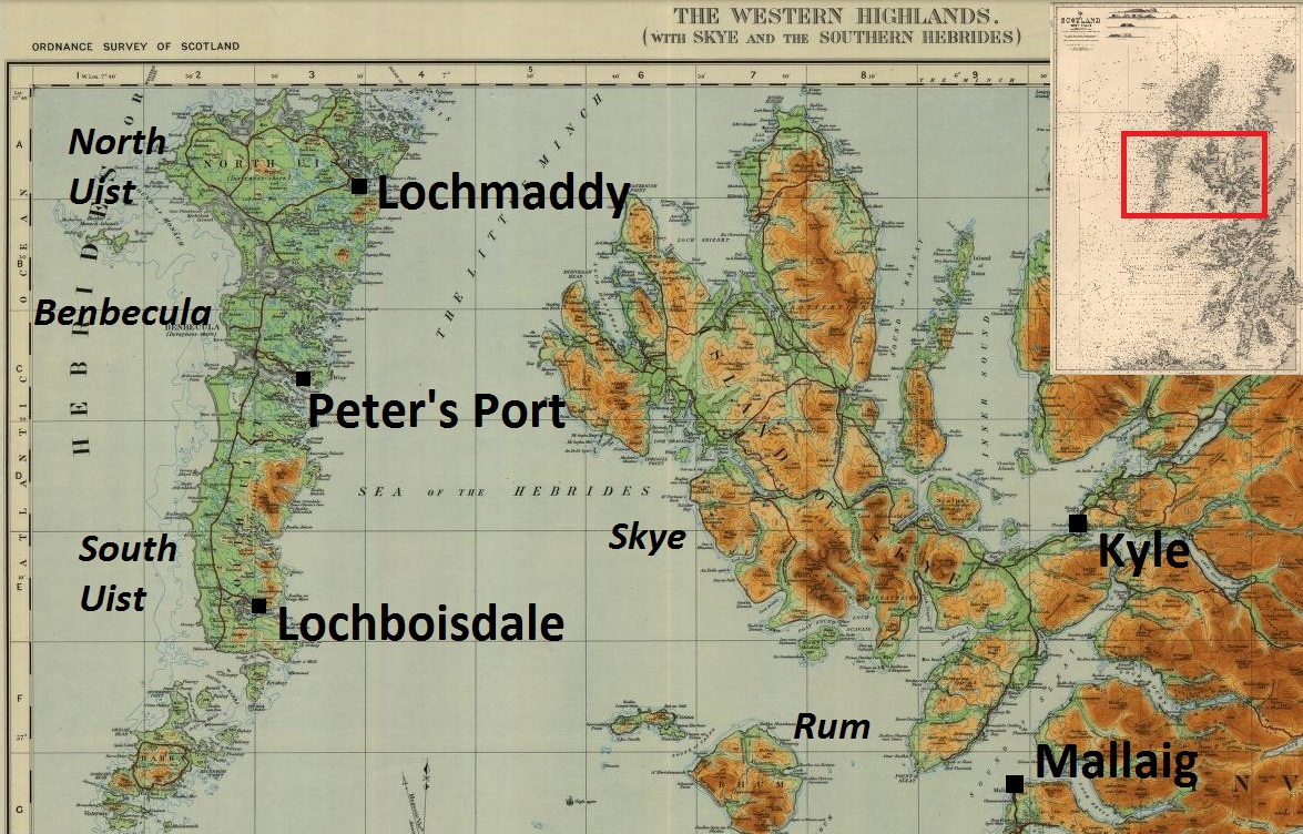 except the Kyles and Western Isles: Lochboisdale