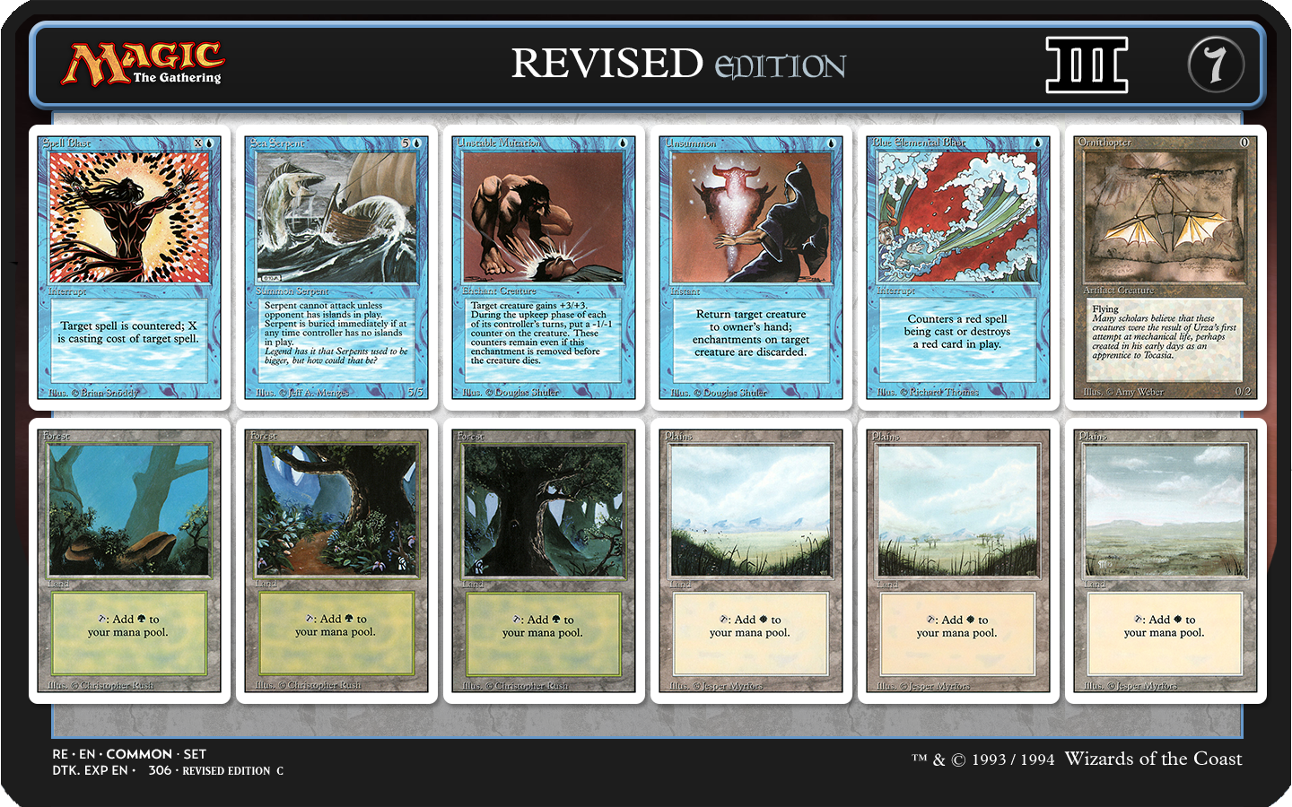 Magic The Gathering - Ediciones - 1993 - 2015: MTG - Revised Edition ...