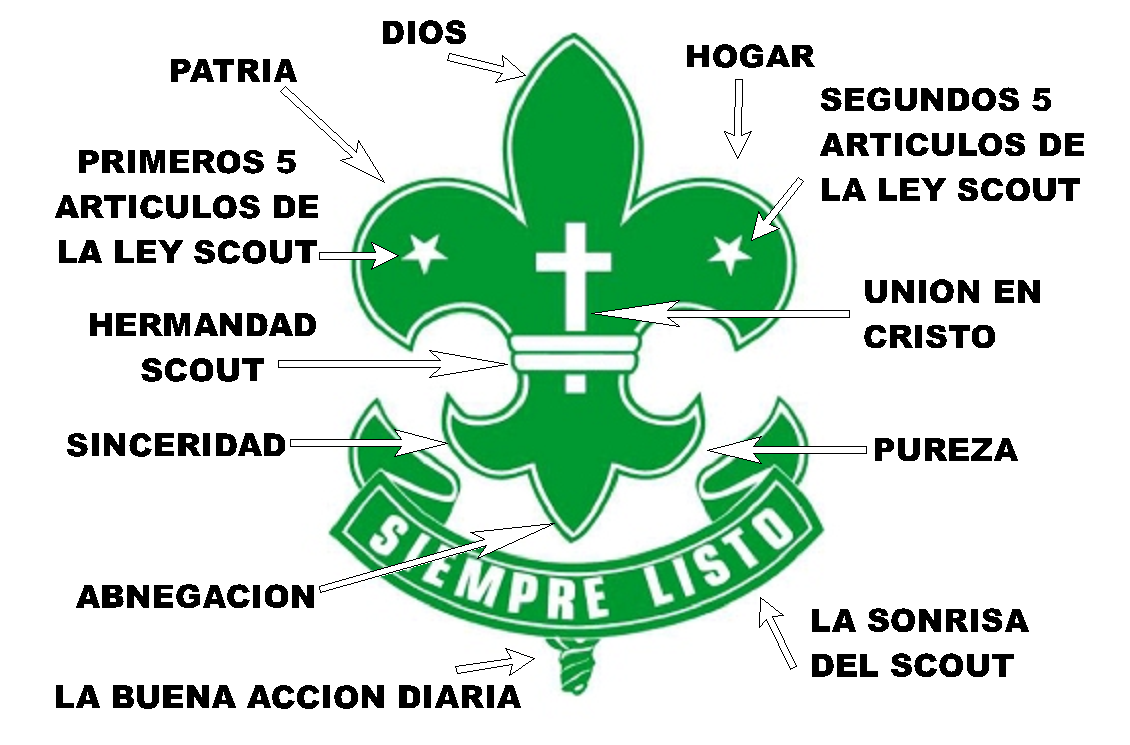 scout de lourdes (proyecto): flor de liz, lema y saludo