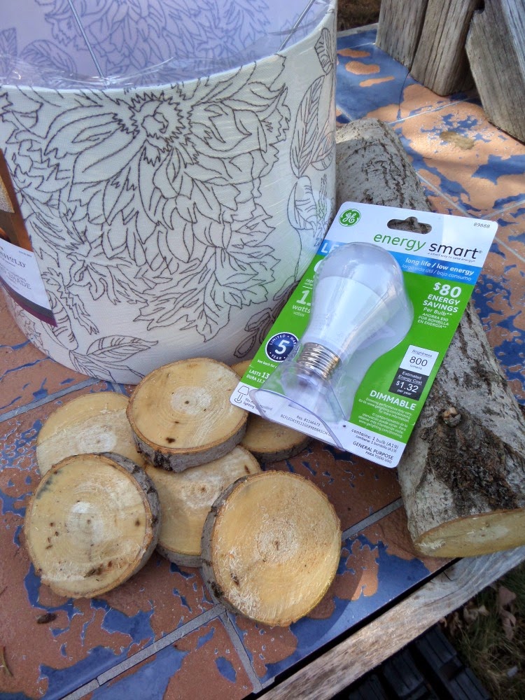 DIY Rustic Log Lamp with LED Power - Outnumbered 3 to 1