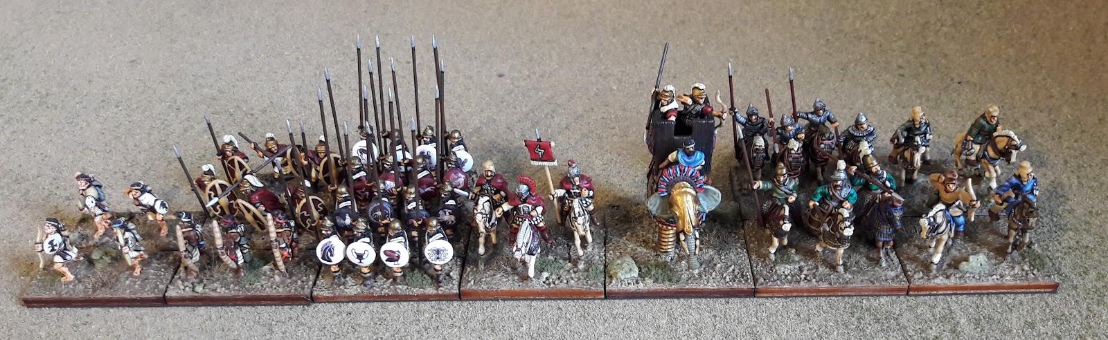 MiniMaerk: DBA army II/36a Graeco-Bactrian ready for action!